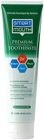 SmartMouth Premium Zinc Ion Toothpaste, Helps with Cavity, Enamel ...
