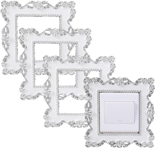 QUCUMER 4 Pcs Light Switch Sticker, Plastic Resin Single Light Switch ...