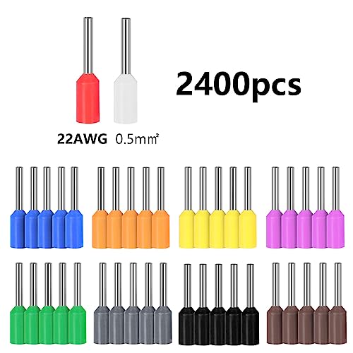 Jadeshay Wire Ferrules kit,2400pcs Wire Ferrule Crimp Connectors Kit ...