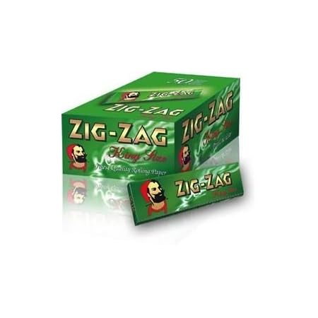 Zig Zag King Size Green Cigarette Rolling Papers 50 Booklets, 8 x 10 x ...