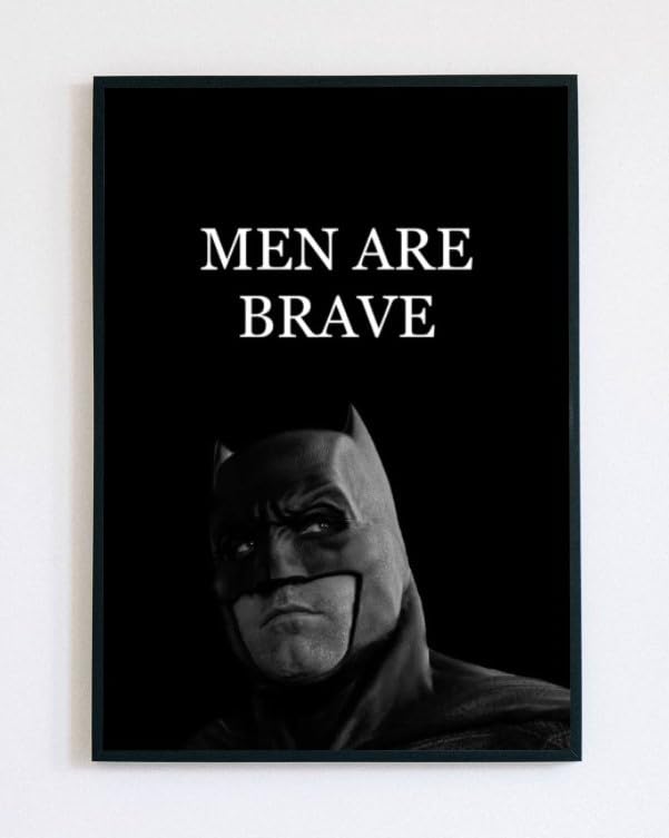 LAMIFRAME The Batmam Movie Poster "Men Are Brave" Illustration, Framed ...