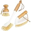 mDesign Set of 3 Washing Up Brushes – Round and Long-Handled Dish ...