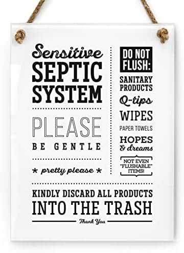 Amazon.com: 6x8 Inch Septic System Please Be Gentle Designer Bathroom ...