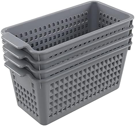 Gitany 6-pack Plastic Small Cupboard Basket, Storage Baskets, Black ...