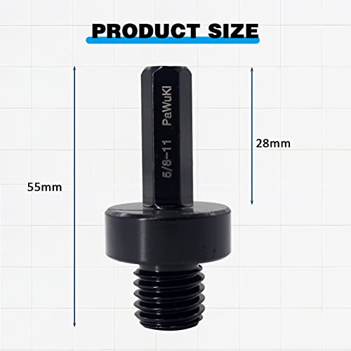 Snapklik.com : Core Drill Bit Arbor Adapter, 3/8 Hex Shank To 5/8-11 Male Drill For Threaded ...