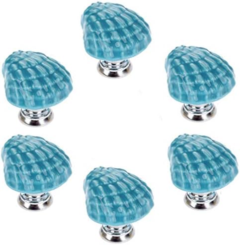 Green Sea Wave Beach Shell 4Pack of Kitchen Cabinet Knobs Pulls Round ...