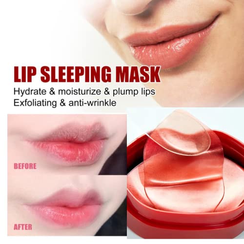 20 pieces of collagen lip mask, nourishing lip balm, natural cherry lip ...