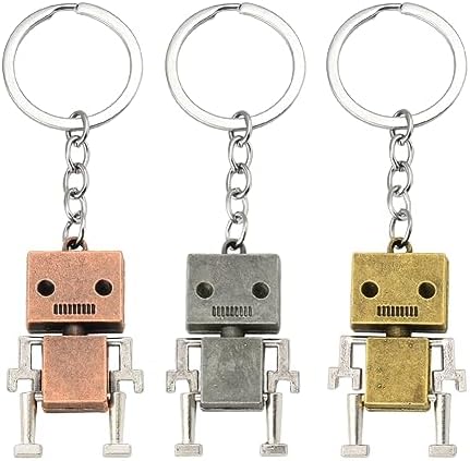 Amazon.com: Kawaii Movable Metal Robot Keychain keyring Fashion Crystal ...