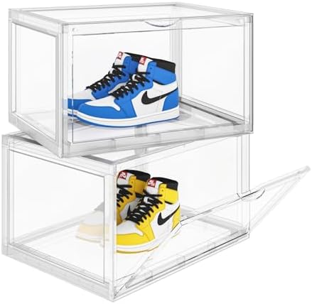 Amazon.com: ShoeShield Ultra All Clear Shoe Boxes Plastic Stackable ...