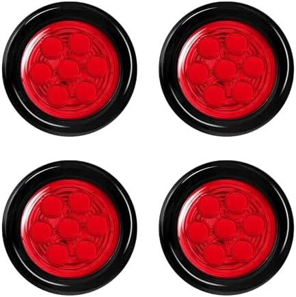 Amazon.com: FABOOD F 4 Pack Sealed Waterproof Round 2 Inch Red LED ...