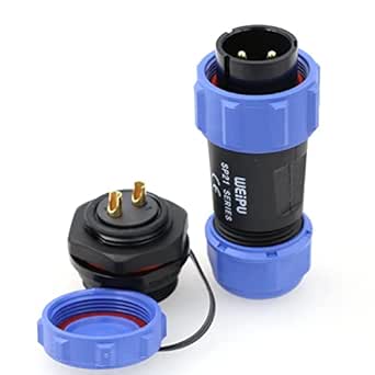 EONVIC WEIPU SP21 2-Pin Panel Mount Connector and Socket IP68 ...