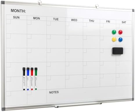 Amazon.com : Dry Erase Calendar Whiteboard for Wall, 36 x 24 Inches ...