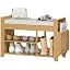 HOMCOM Shoe Bench with Cushioned Seat, Shoe Storage Bench with Side ...