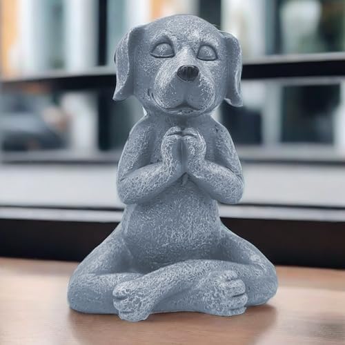 Amazon.com: Surtiycrii 4.7" Meditating Dog Statue Buddha,Yoga Dog ...