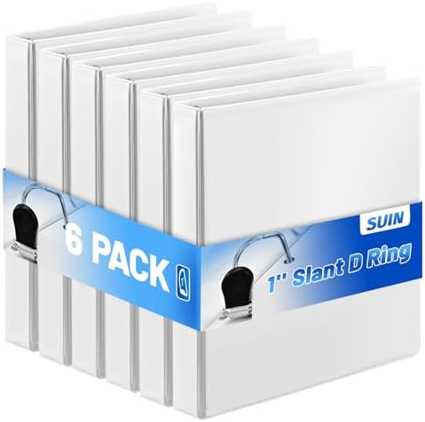 Amazon.com : 3 Ring-Binders 1''- Slant D Ring-Binder, 6 Bundle Packs of ...