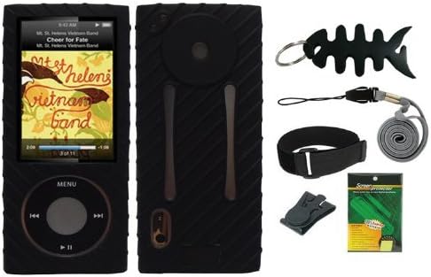 Amazon.com: Black Silicone Skin Case Cover + LCD Screen Protector ...