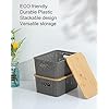 Amazon.com - AREYZIN Storage Bins with Bamboo Lids Set of 6 Lidded ...