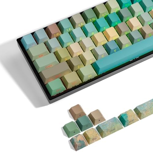 Amazon.com: dagaladoo Side Printed keycap-Green PBT keycaps Set,Double ...