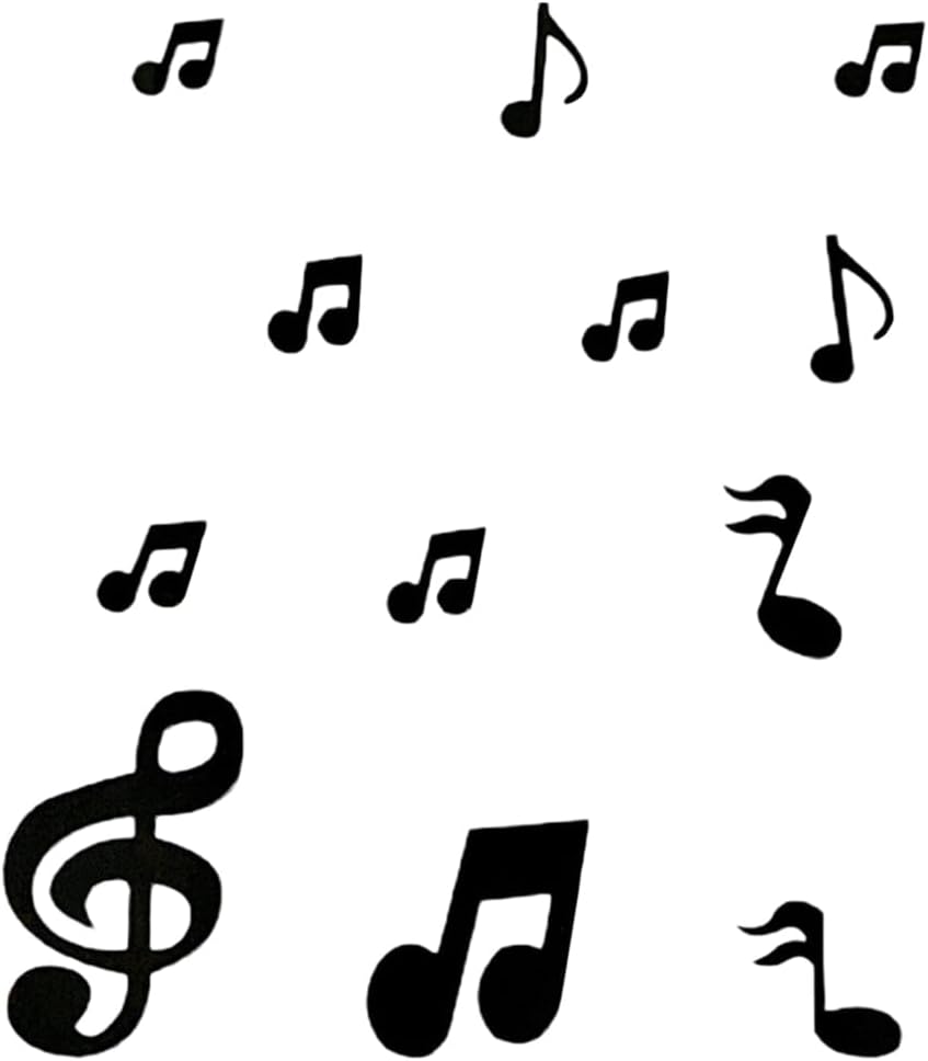 Notas musicales, 12 calcomanías de pared de notas musicales creativas ...