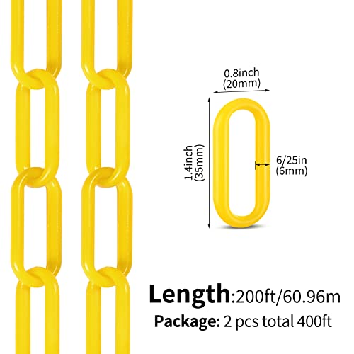 Snapklik.com : 200ft Plastic Barrier Chain Yellow Plastic Chain Links ...