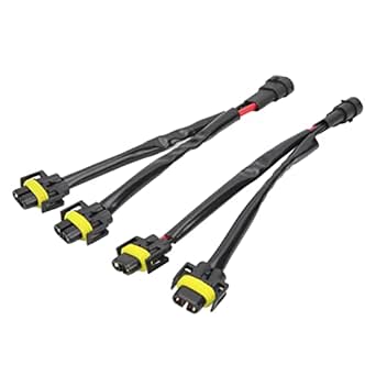 2 Pcs H11 H8 H9 Extension Wiring Harness Male Female Headlight Splitter Wire Harness Truck ...