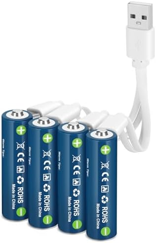 Amazon.com: letoom USB Rechargeable Lithium AA Batteries 1.5V 2800mWh 4 ...
