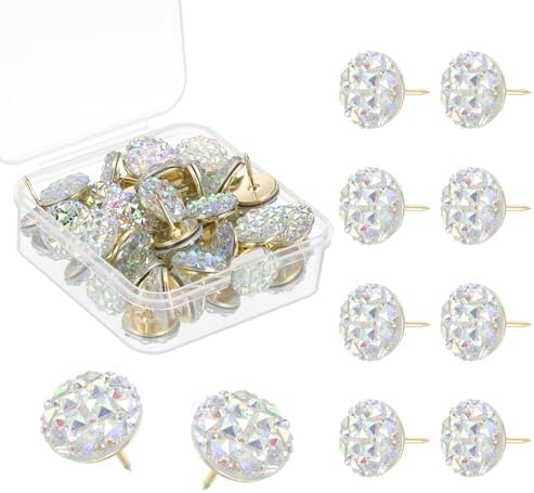 Amazon.com: PATIKIL 50Pcs Diamond Push Pins, 0.55''Glitter Rhinestone ...