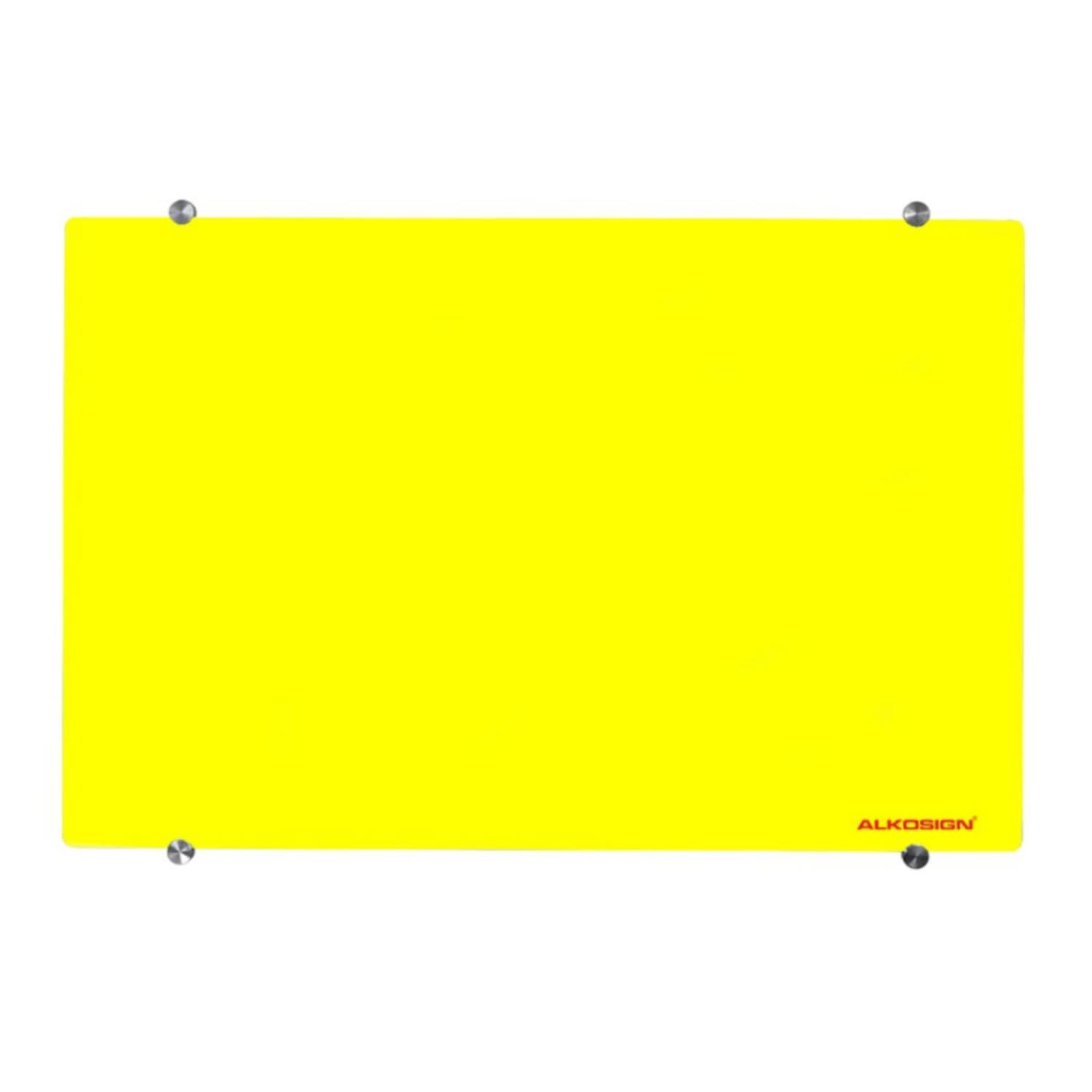 ALKOSIGN Frameless Glass Board - Yellow (1.5FT x 2FT) | Frosted Glass ...