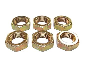QS Components 7/8-14 Steel Left Hand Jam Nut, Gold Zinc Plated (6-Pack ...