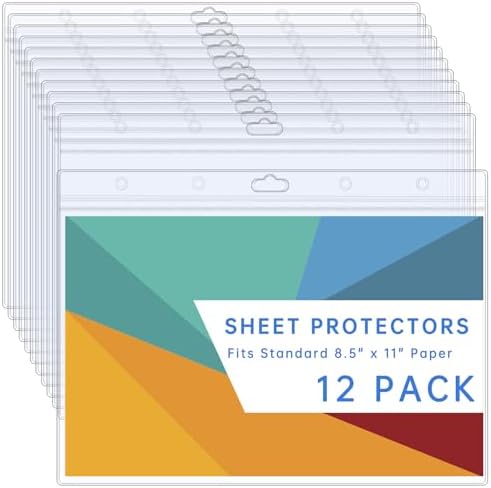 Amazon.com : AKONEGE 12PCS Hard Sheet Protectors 8.5 x 11" Waterproof ...