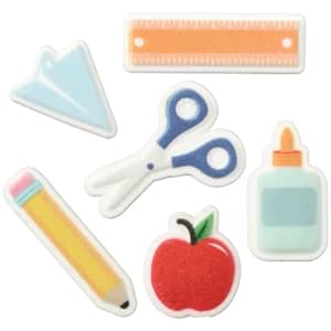 Amazon.com: School Assortment - Glue, Ruler, Scissor, Apple, Paper ...