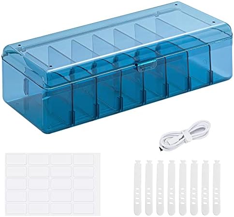Data Cable Storage Box with 8 Cable Ties, Cable Management Box Hub ...