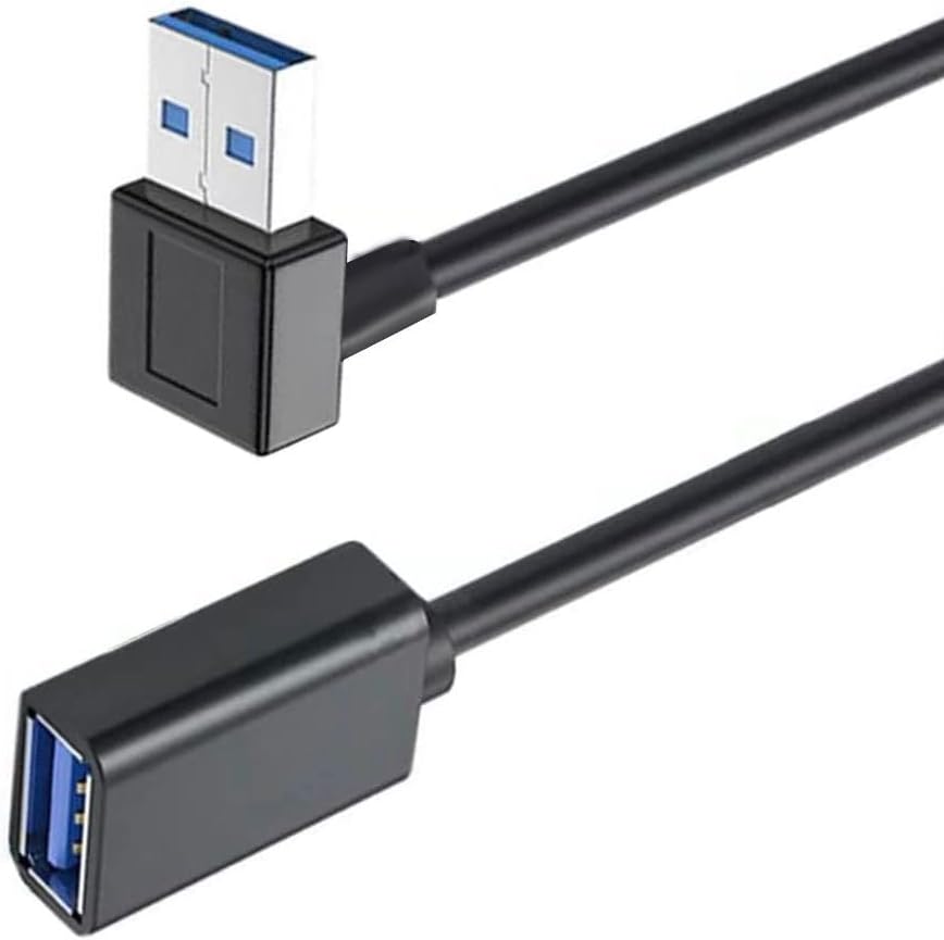 Amazon.co.jp: 【20cm】USB 3.0 下向き L字 方向変換ケーブル 延長ケーブル USB3.0 タイプAオス- タイプA ...