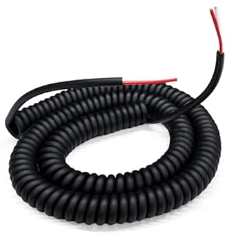 Coil Cord, 2 Conductor Wire, 18AWG/2, Retractable Spring Coiled ...
