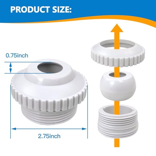 Vicue New 3/4" Directional Flow Eyeball Inlet Jet, 6Pcs Swimming Pool ...