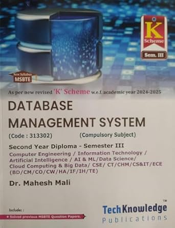 Buy Database Management System - K Scheme Sem 3 AI & DS Engineering ...