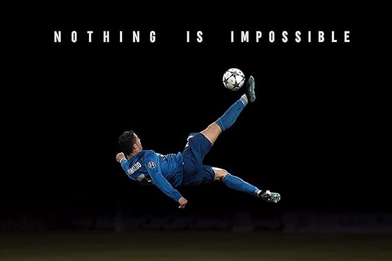 KARTMEN Soccer Superstar Ronaldo CR7 Nothing is Impossible Football ...