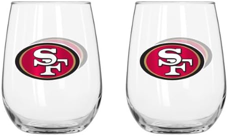 Amazon.com | San Francisco 49Ers 16 Oz. Stemless Wine Glass 2 Pack Set ...