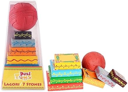 Desi Toys Lagori Pitthu Game | Handcrafted Seven Stones with a Ball ...