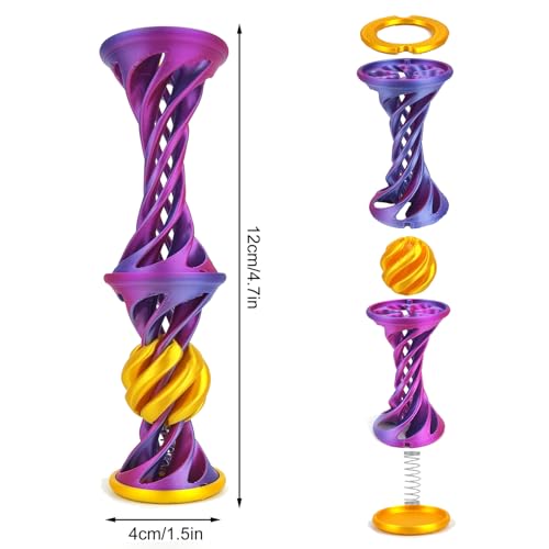 Jastown 3D Printed Spiral Ball Fidget Toy & Pyramid Passthrough ...