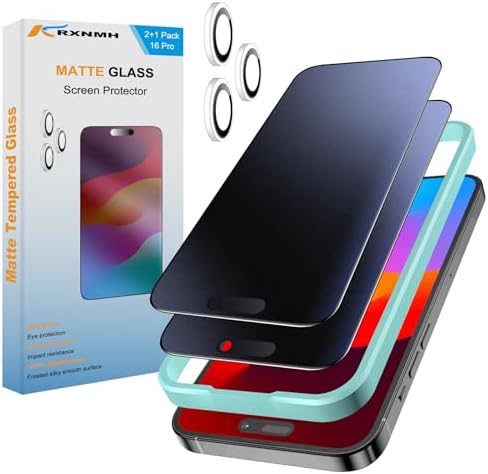 Amazon.com: RXNMH 2+1 Pack for iPhone 16 pro Privacy Screen Protector ...