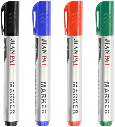 Tabanzhe 4 Pcs Permanent Marker Pens - Colored Thick Pens Set for ...