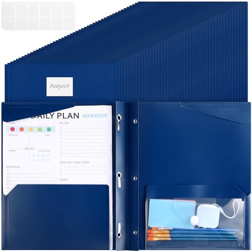 Amazon.com : Kosiz 48 Pcs Back to School 2 Pocket Folders with Prongs ...