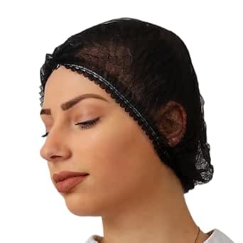 Black - Disposable Hairnets - Elastic Cooking Hairnet for Kitchen ...