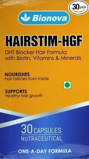 Bionova Hairstim-HGF Biotin With DHT Blocker Added Supplement For ...