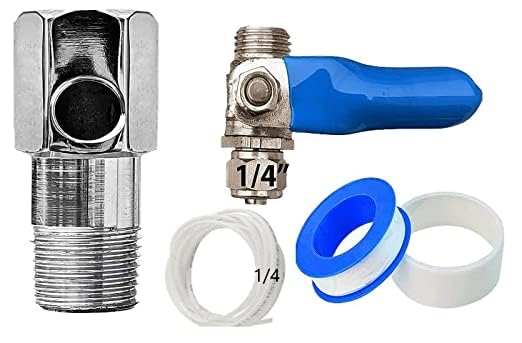 AQUALIVO SS Inlet Valve/Connector, 1/4" (6mm) Connection, Teflon Tape ...