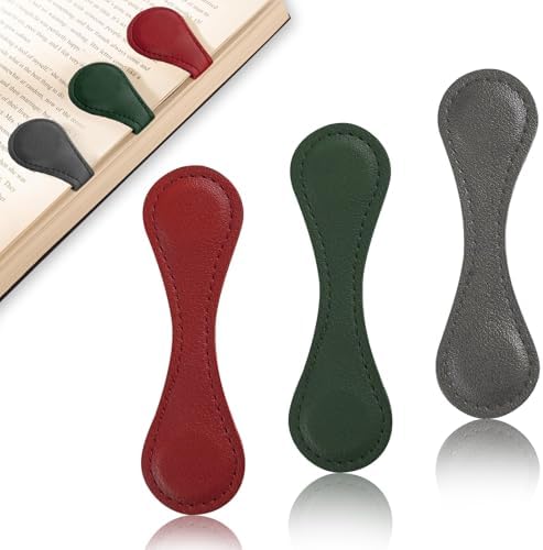 Amazon.com: ILHSTY 3 Pack Magnetic Leather Bookmarks, Magnetic ...