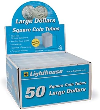 Amazon.com : LIGHTHOUSE - Square Coin Tubes - Convenient Push Top ...