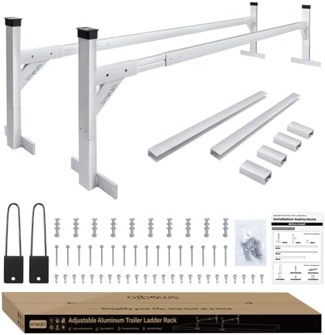 Amazon.com: Lonwin 4'-8.5' Adjustable Enclosed Trailer Ladder Rack Fit ...