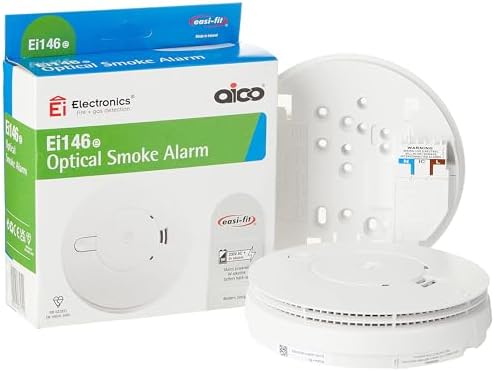 Aico EI141RC Mains Ionisation Smoke Alarm with 9V Battery Back-up ...